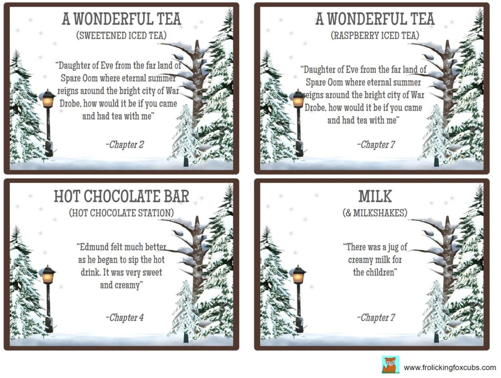 Printables For A Magically Amazing Narnia Party! – Frolicking Fox Cubs