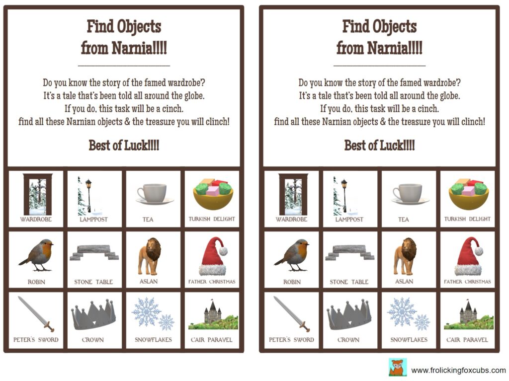Printables For A Magically Amazing Narnia Party! – Frolicking Fox Cubs
