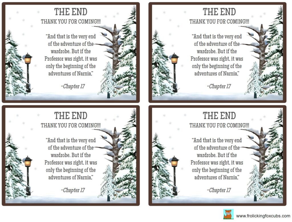 Printables For A Magically Amazing Narnia Party! – Frolicking Fox Cubs