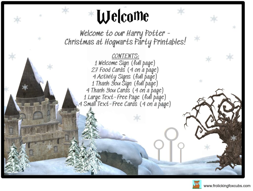 Printables for an Amazing Harry Potter – Christmas at Hogwarts Party ...